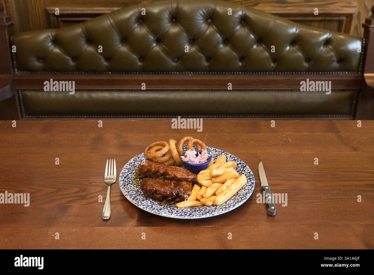 Bbq ribs onion rings hi-res stock photography and images - Alamy