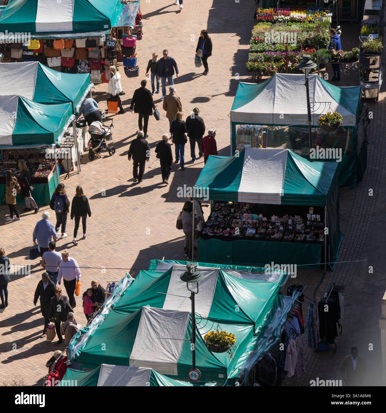Market stalls on high street Stock Photo - Alamy