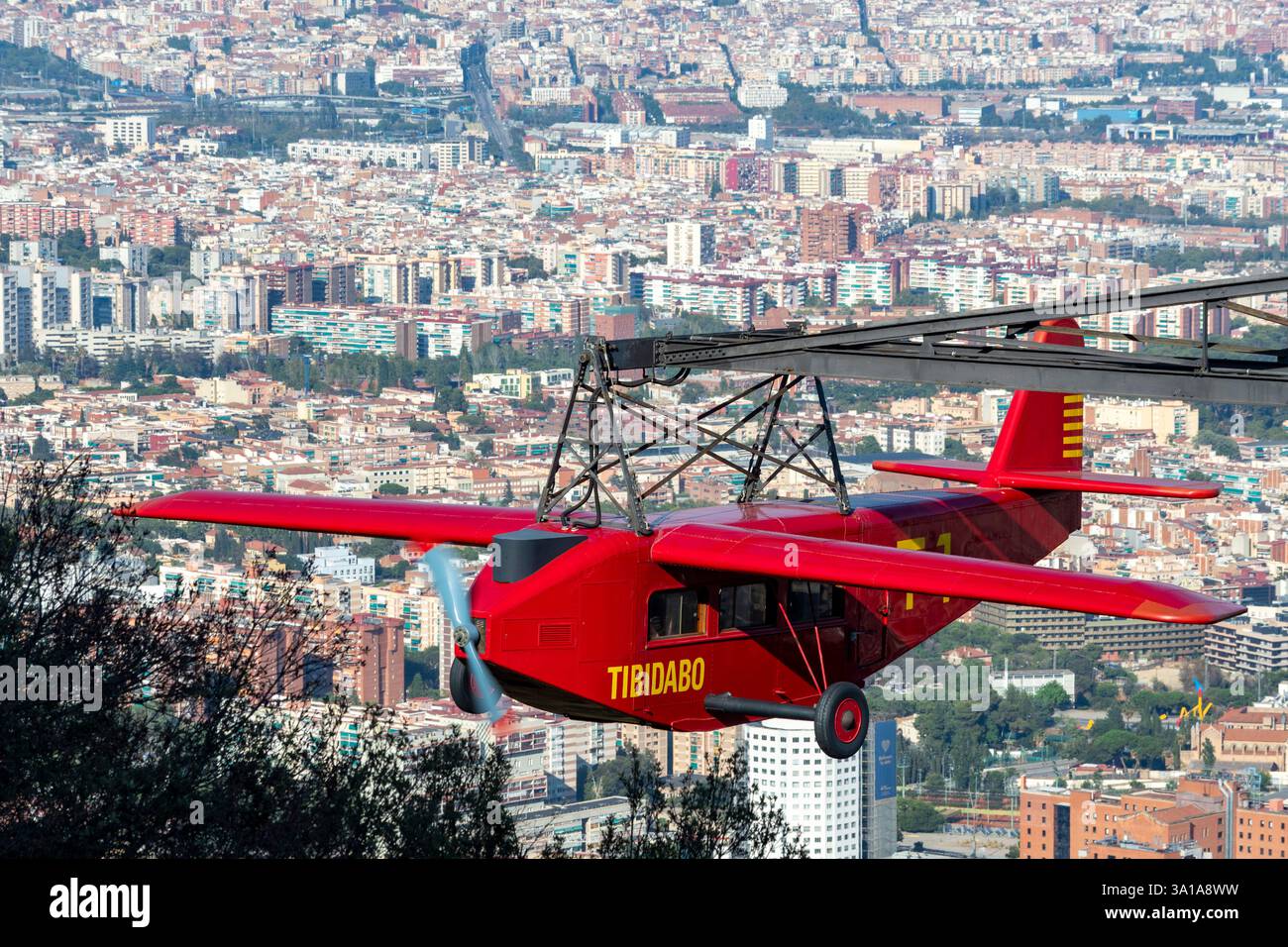 The Avio aeroplane ride at Tibidabo Panoramic Area amusement park ...