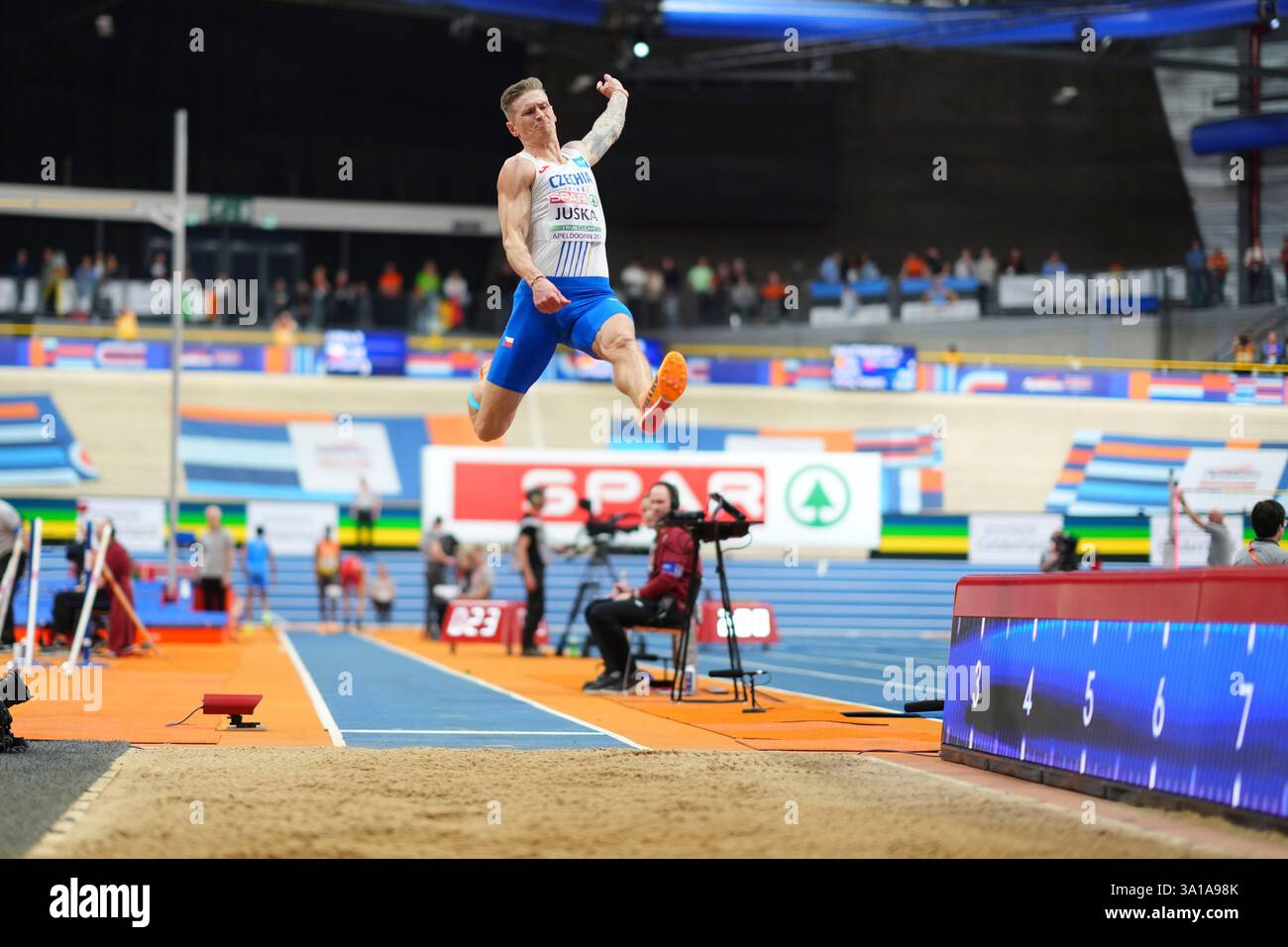 Czech Republic's Radek Juska in action during long jump qualification ...