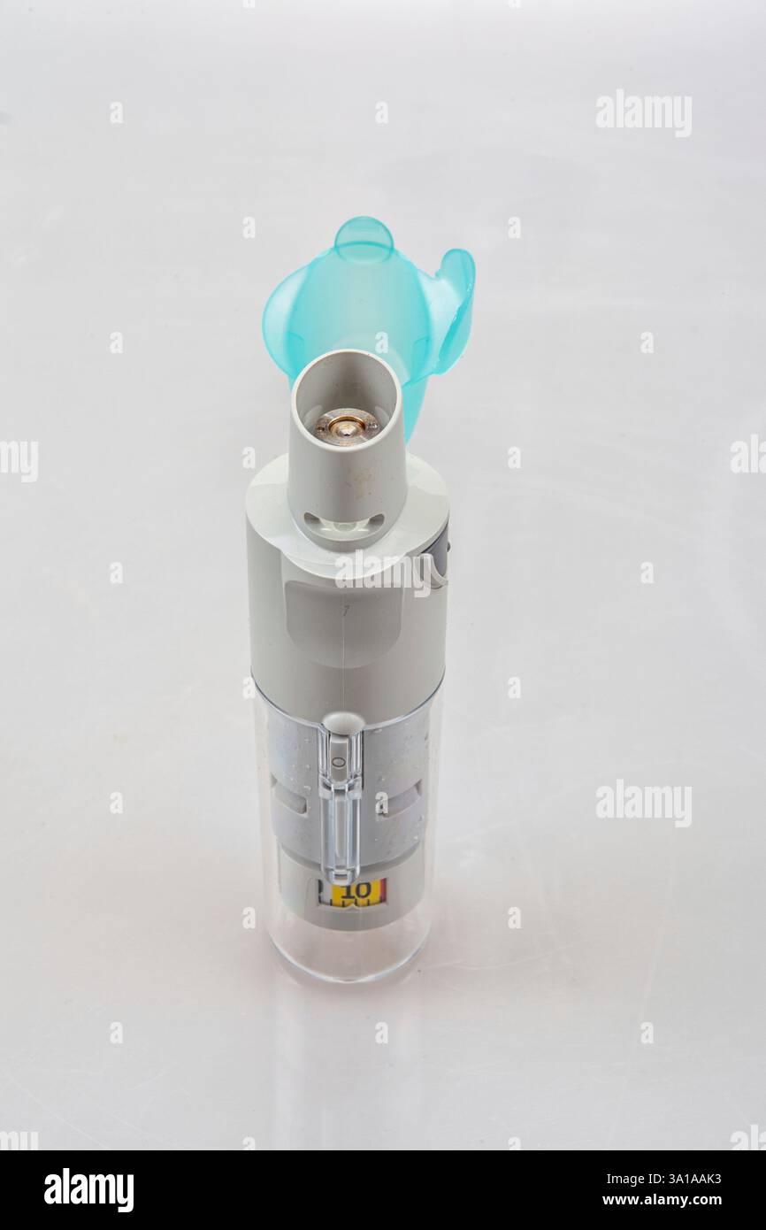 Reusable inhaler with replaceable cartridge and open cap Stock Photo ...