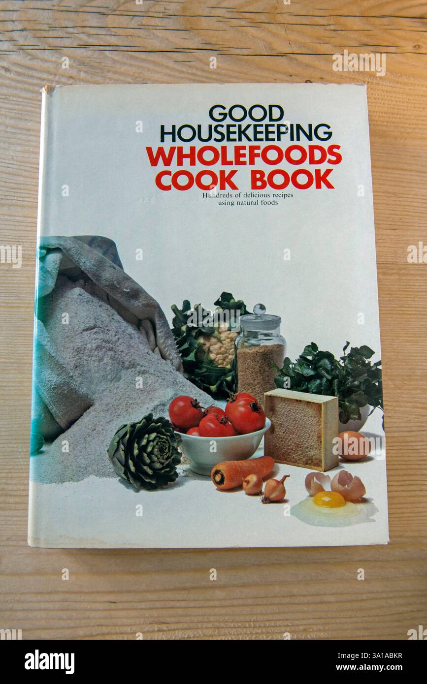 Good Housekeeping Wholefoods Cook Book on kitchen table Stock Photo - Alamy