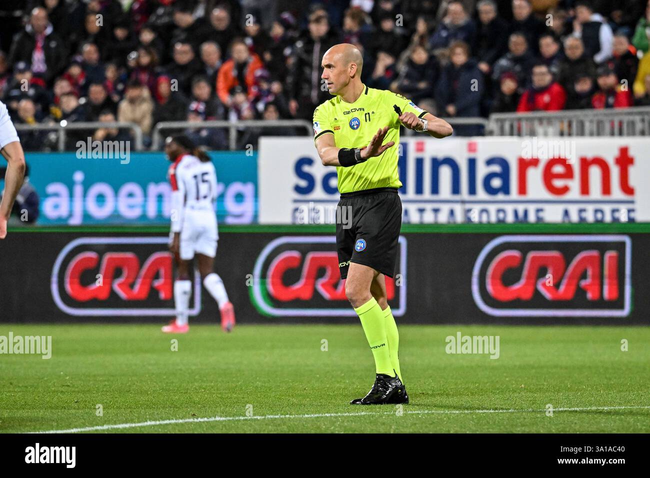 Cagliari, Italy. 07th Mar, 2025. Michael Fabbri, Arbitro, Referee ...