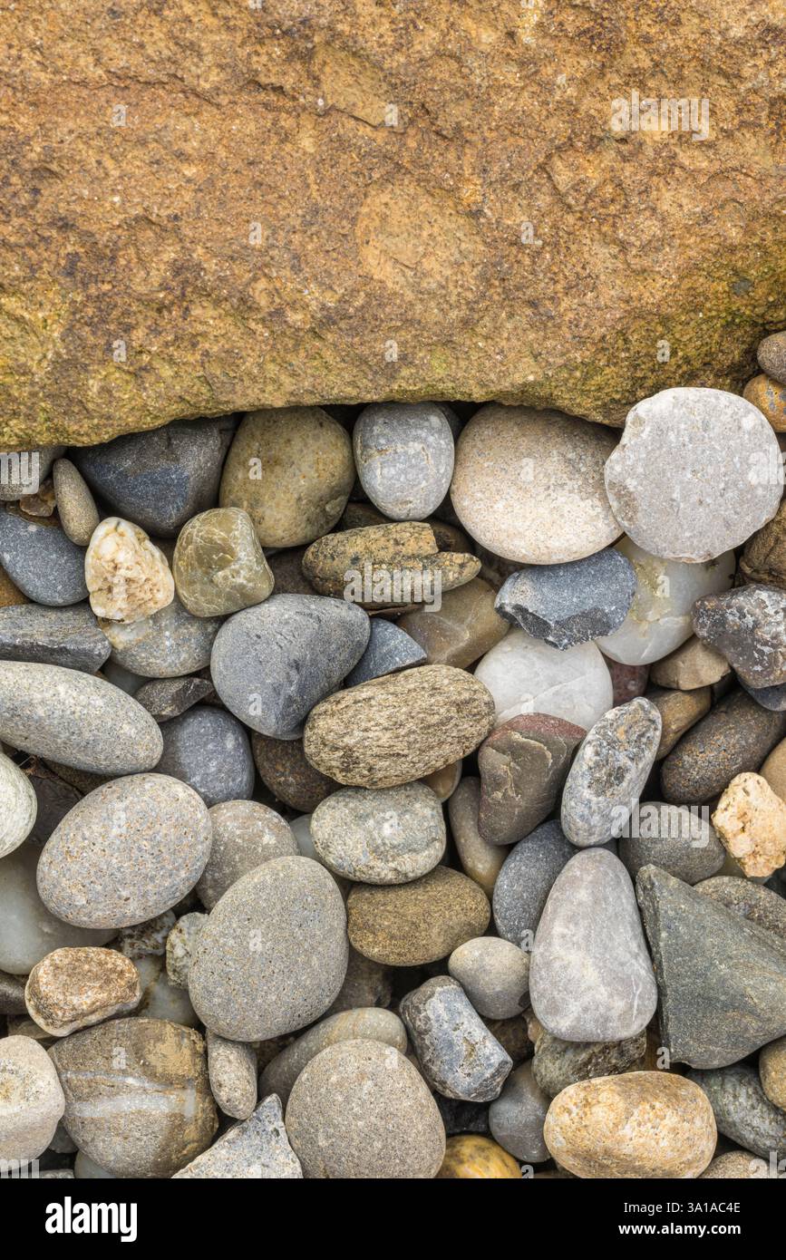 Rock garden, various rounded stones, close-up, background image Stock ...