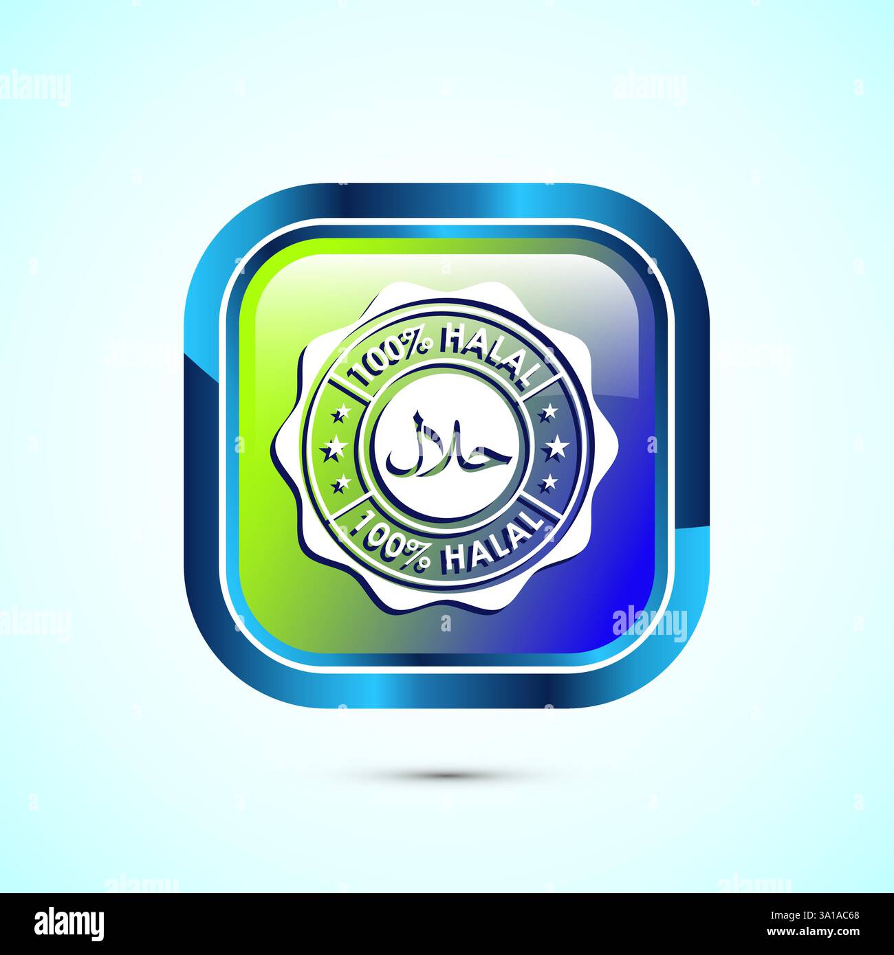 Halal icon design illustration, Halal Certificate tag, Islamic approved ...