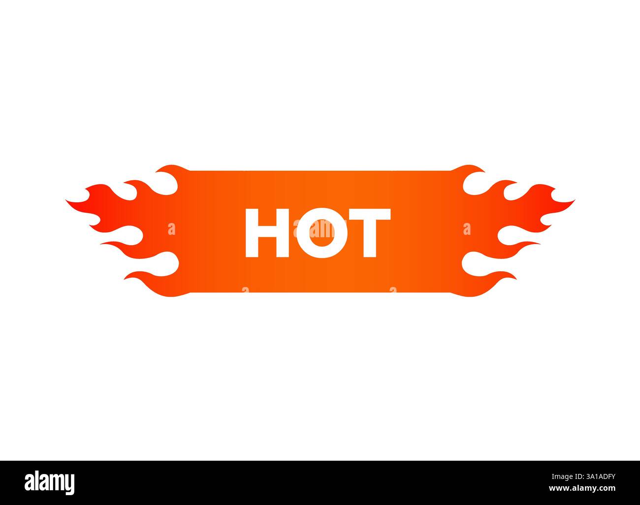 Bold orange hot tag with flames for attention grabbing sales and ...