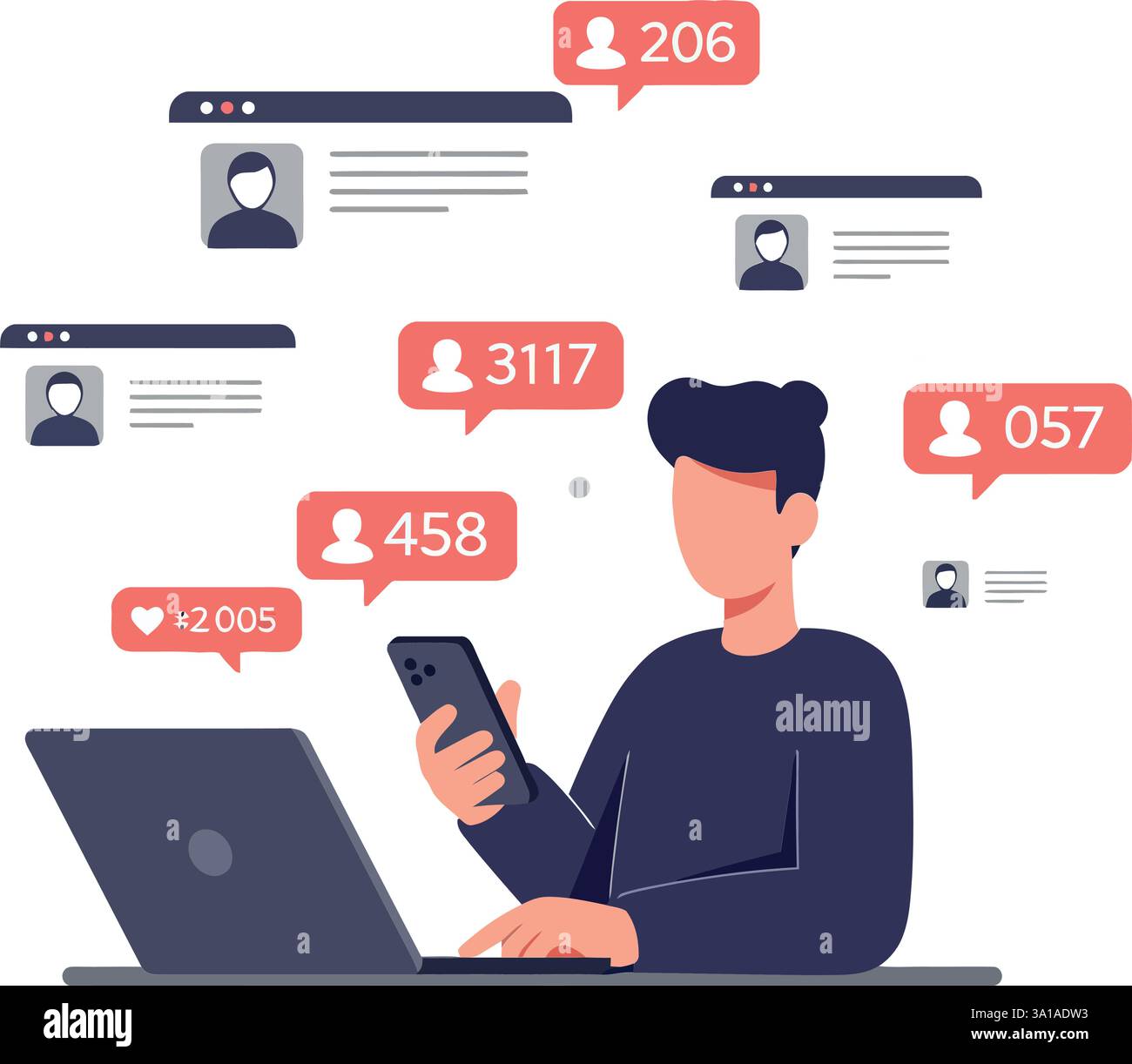 Transition from receiving to interacting with social media alerts Stock ...