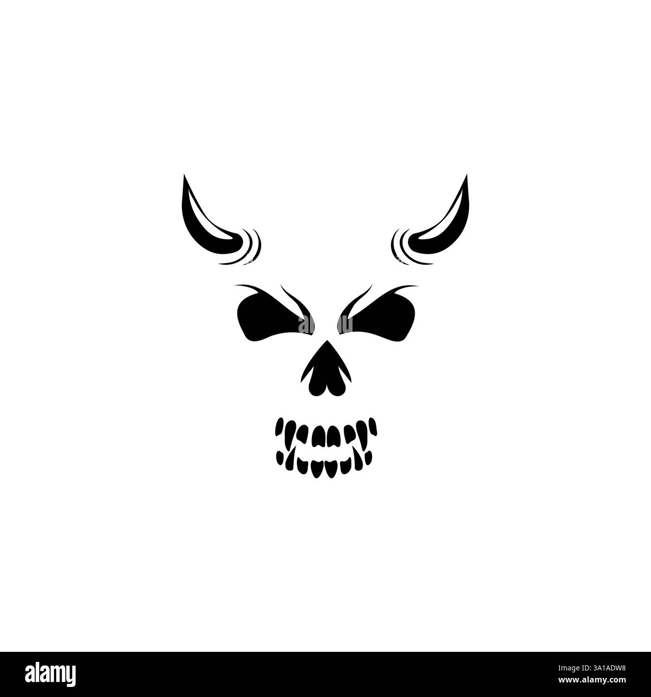 Diabolic skull with grunge textures for Gothic and spooky designs Stock ...