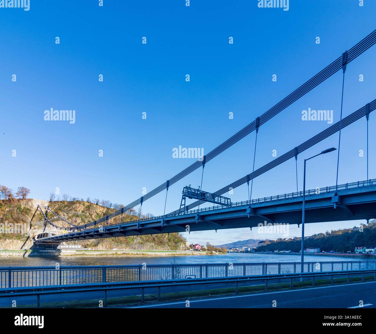 Linz, freeway A26 bridge Donautalbrücke, the bridge is the longest ...