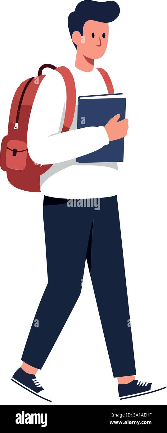 The man transitions from standing still to walking forward Stock Vector ...