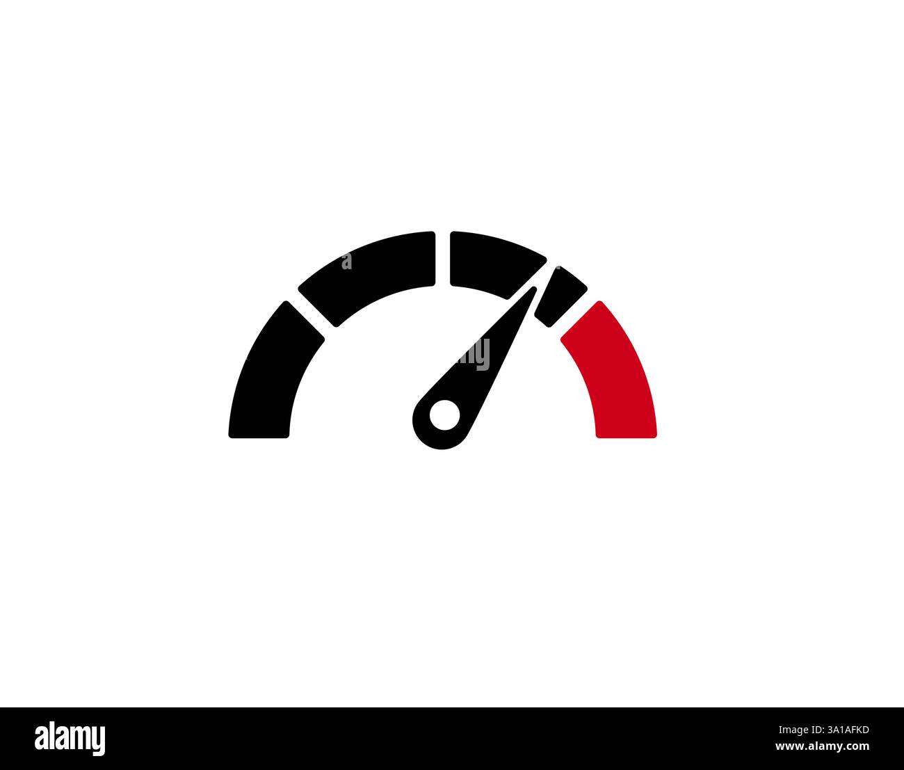 Speedometer icon showing maximum speed with red line indicating high velocity Stock Vector Image ...