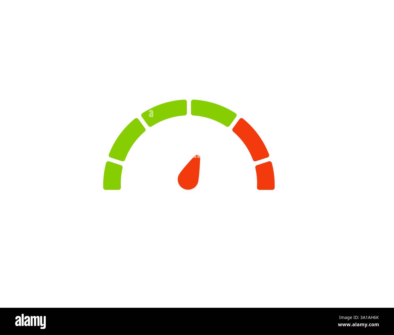 Colorful speedometer icon with red and green segments and central needle Stock Vector Image ...