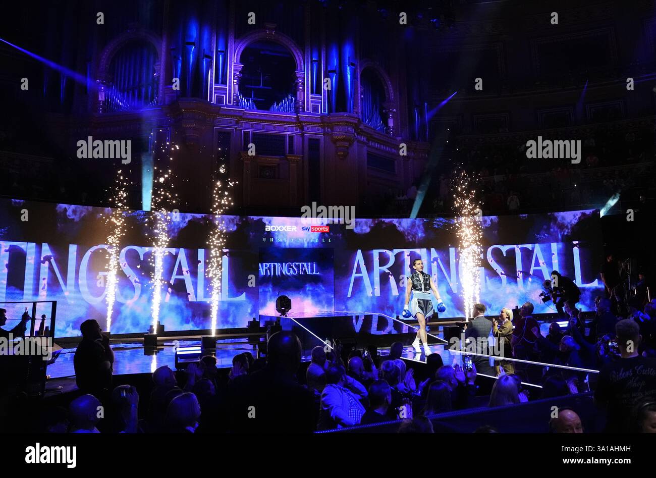 Karriss Artingstall walks to the ring ahead of the vacant BBBofC ...