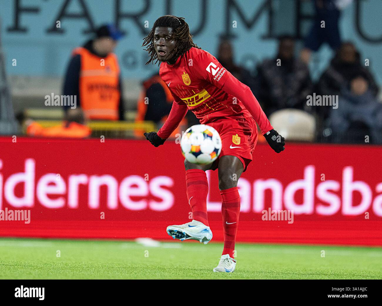 Farum, Denmark. 07th Mar, 2025. FC Nordsjaellands Caleb Yirenkyi during ...