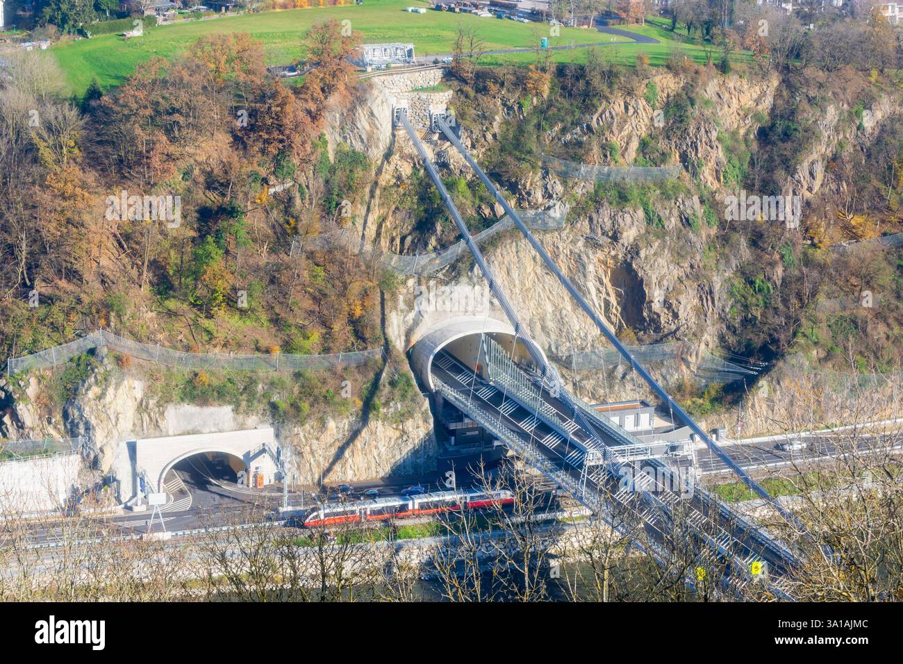 Linz, freeway A26 bridge Donautalbrücke, the bridge is the longest ...