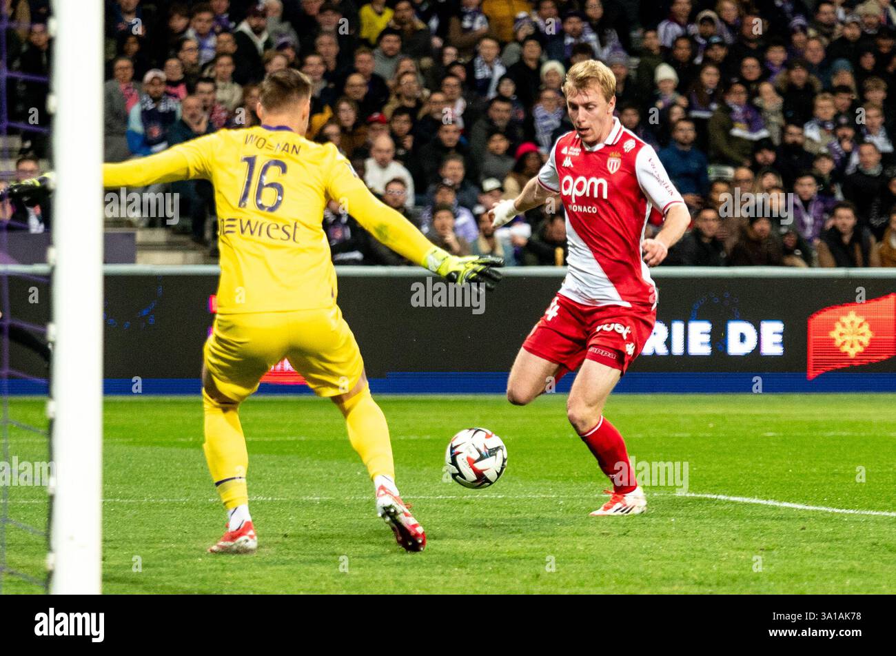 Mika Biereth of Monaco during the French championship Ligue 1 football ...