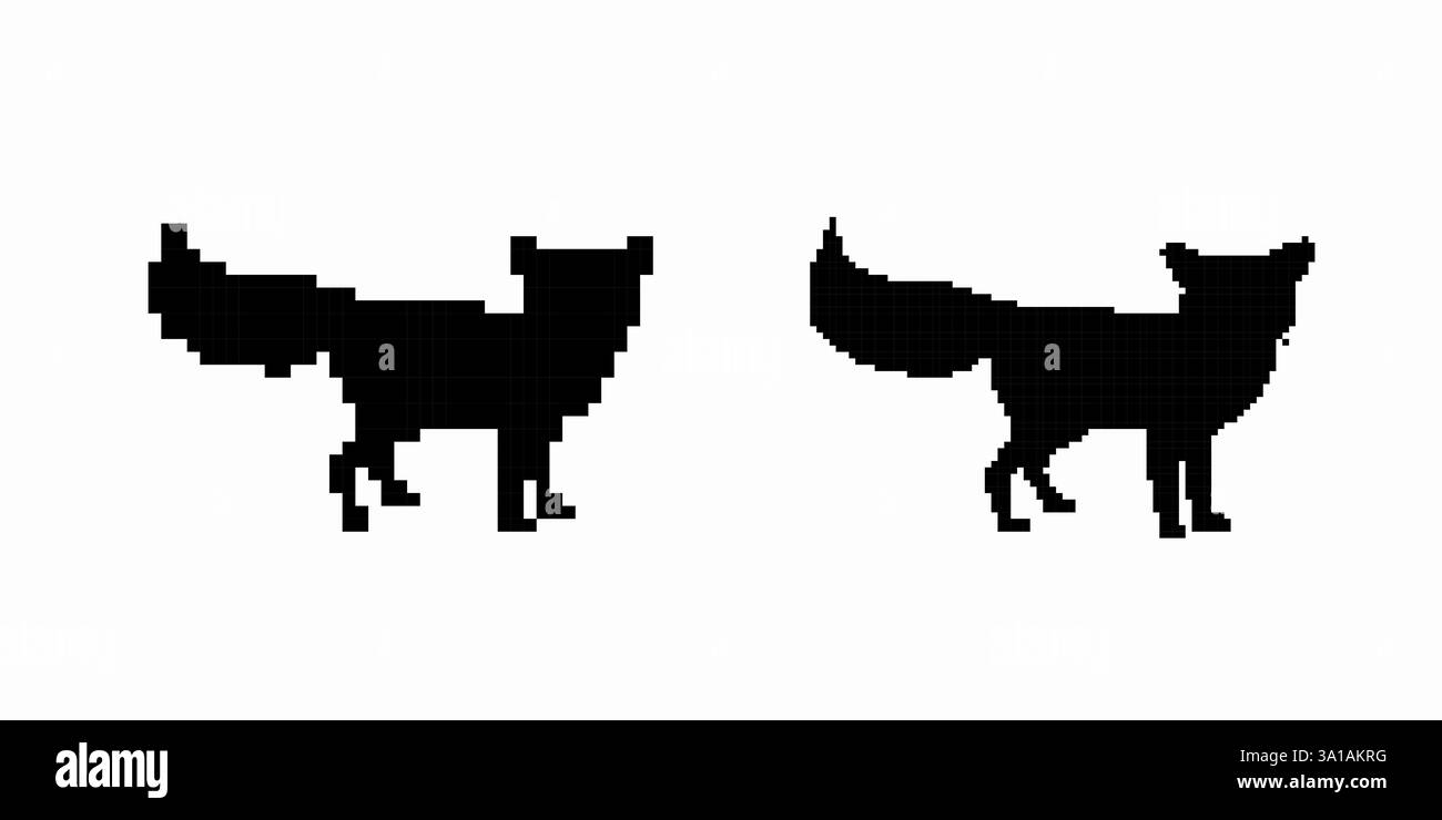 Silhouette of two cats facing opposite directions with raised tails ...