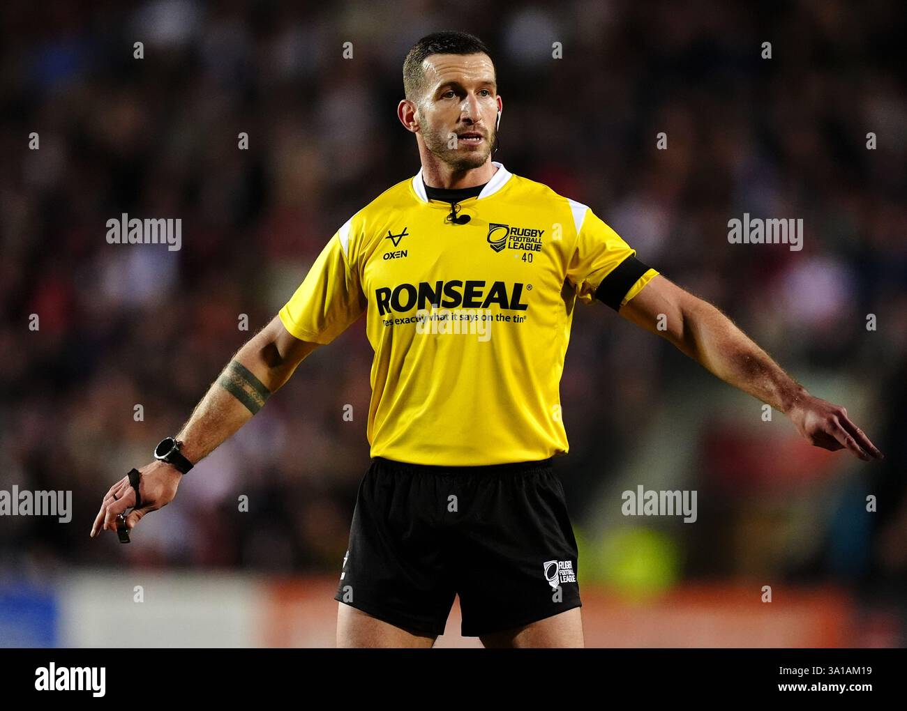 Referee Jack Smith during the Betfred Super League match at the Totally ...