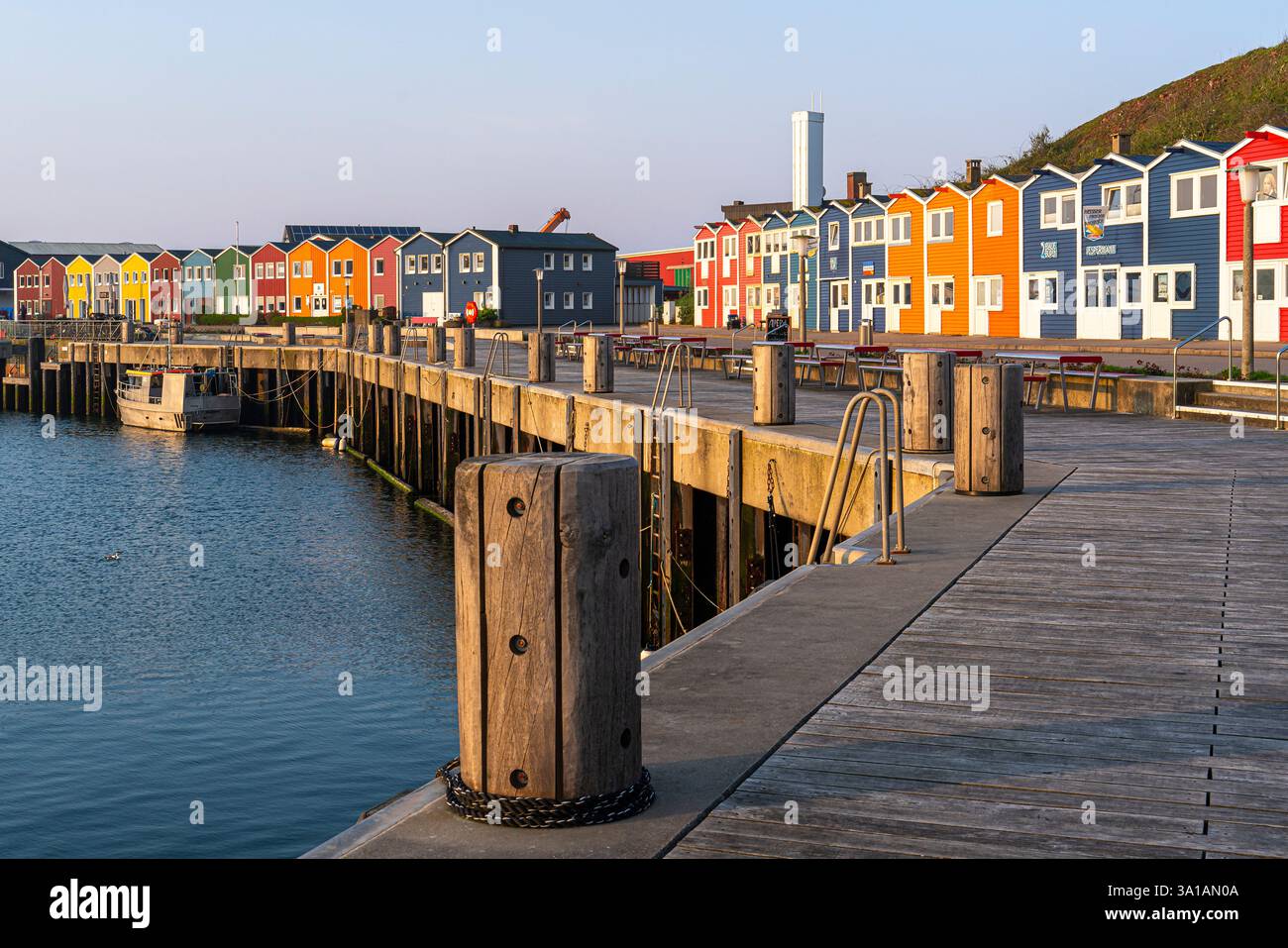 Harbor promenade Helgoland Island, North Sea, Schleswig-Holstein ...