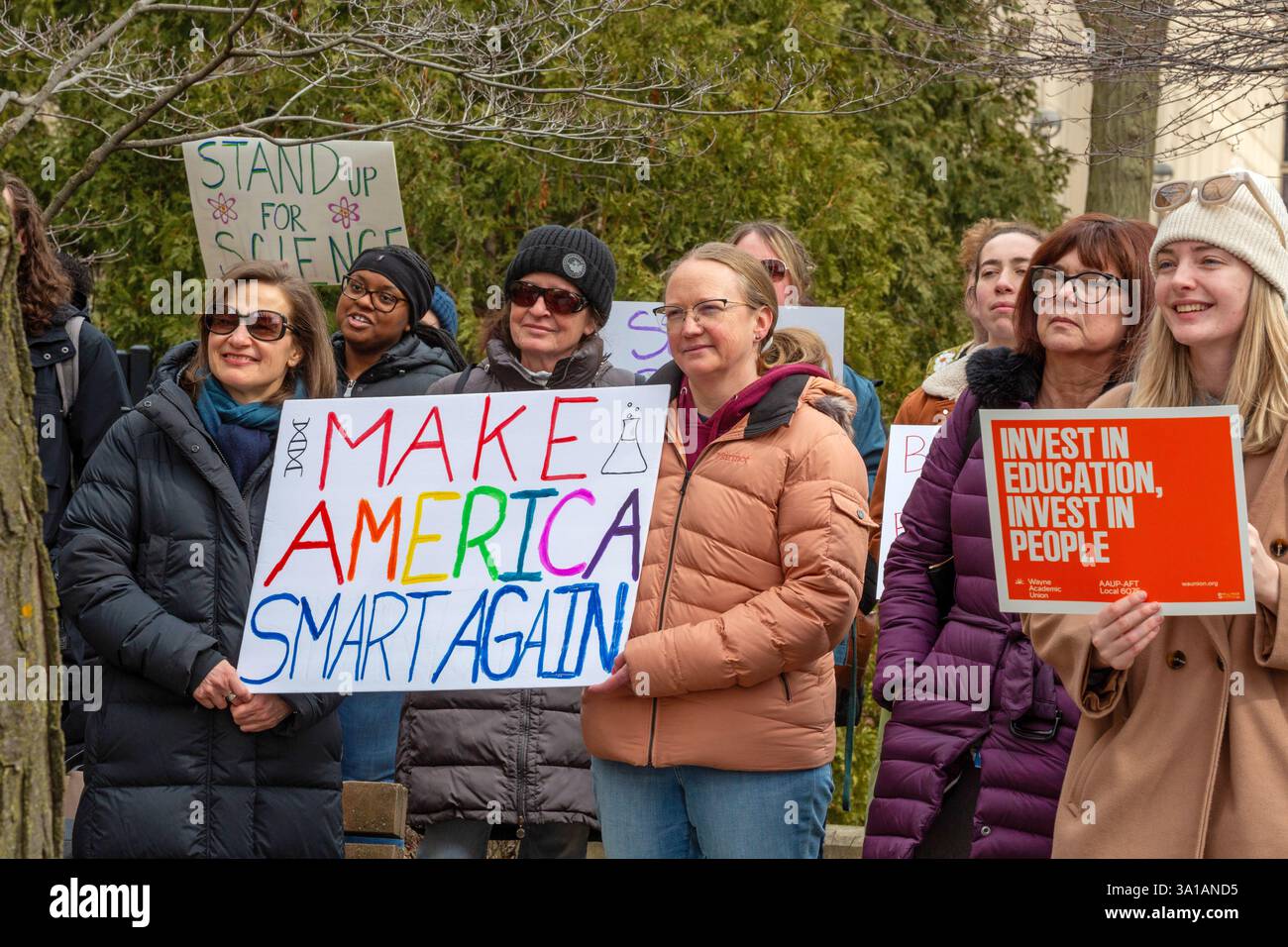 Detroit, Michigan, USA. 7th Mar, 2025. The 'Stand Up for Science' rally ...