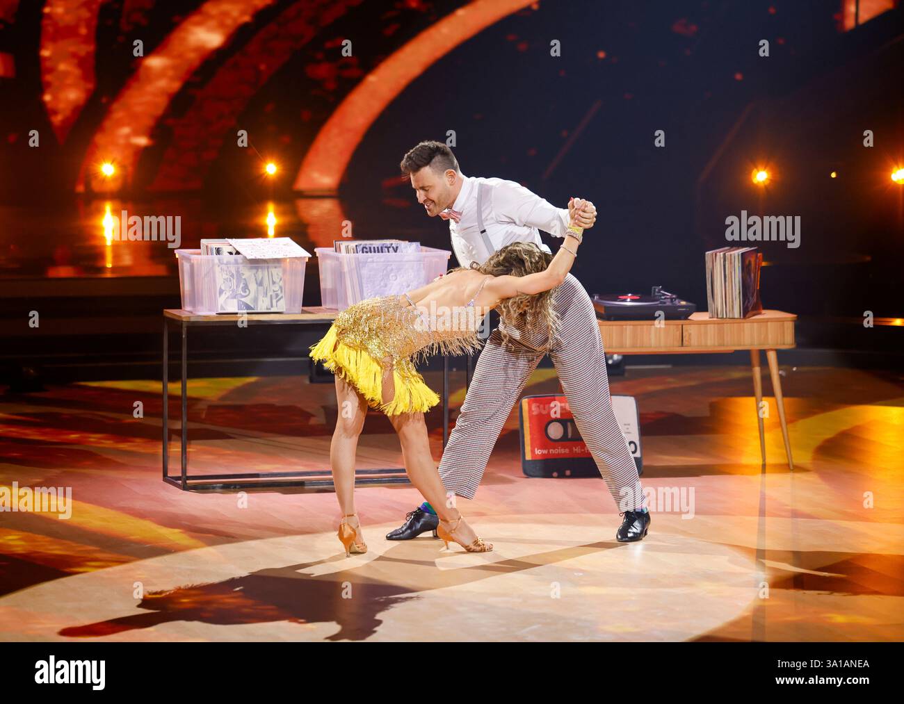 Cologne, Germany. 07th Mar, 2025. Marc Eggers, model, and Renata Lusin, professional dancer ...