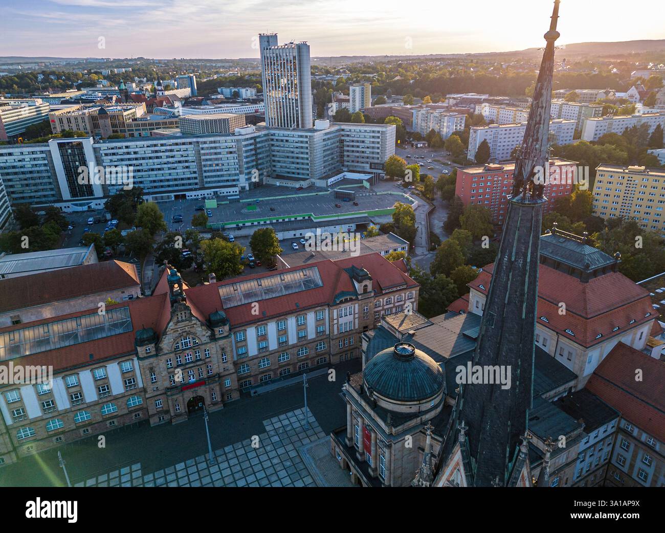 King Albert Museum with Opera and St. Peter's Church in Chemnitz ...