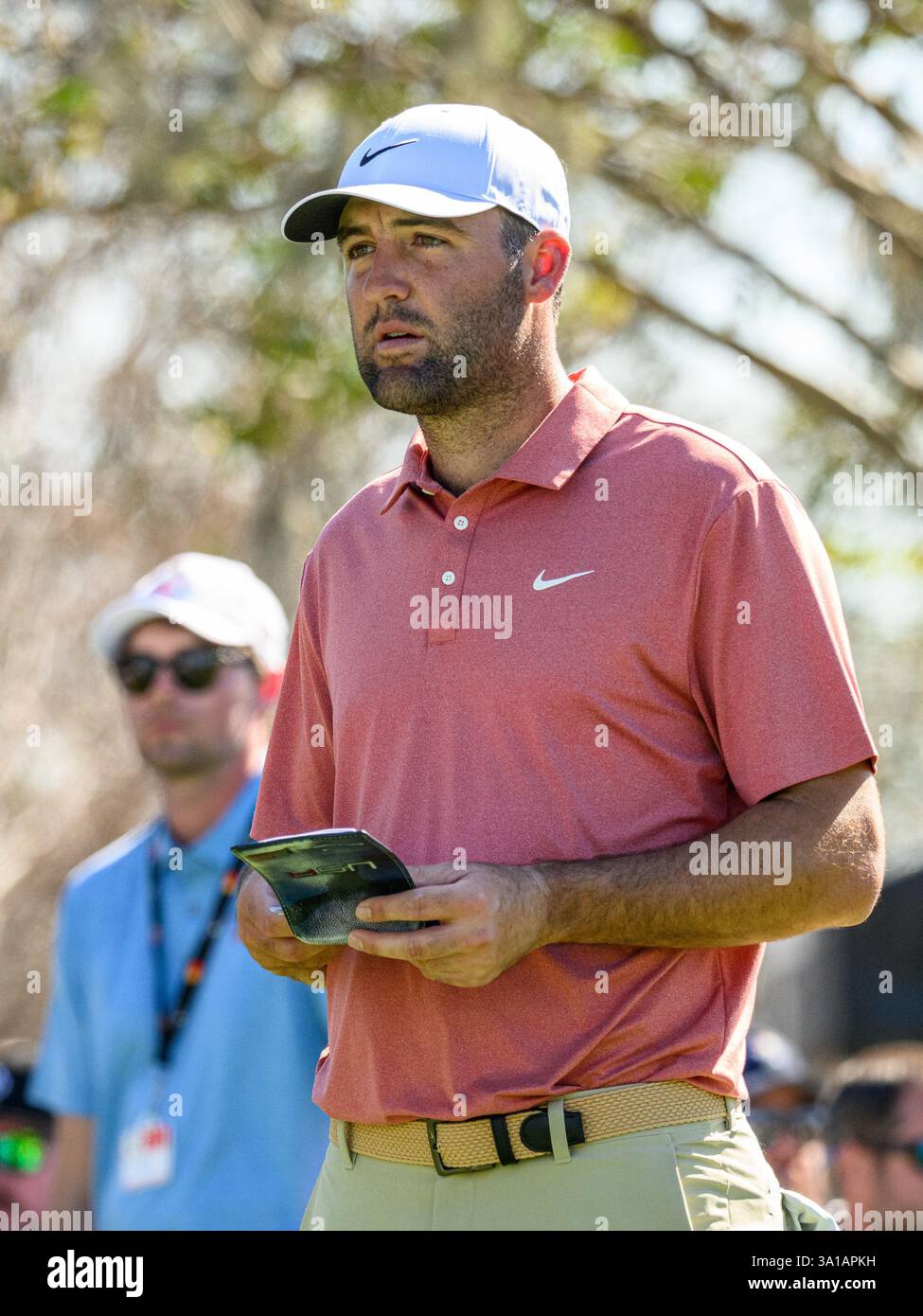 Orlando, FL, USA. 7th Mar, 2025. Scottie Scheffler on the 10th tee ...