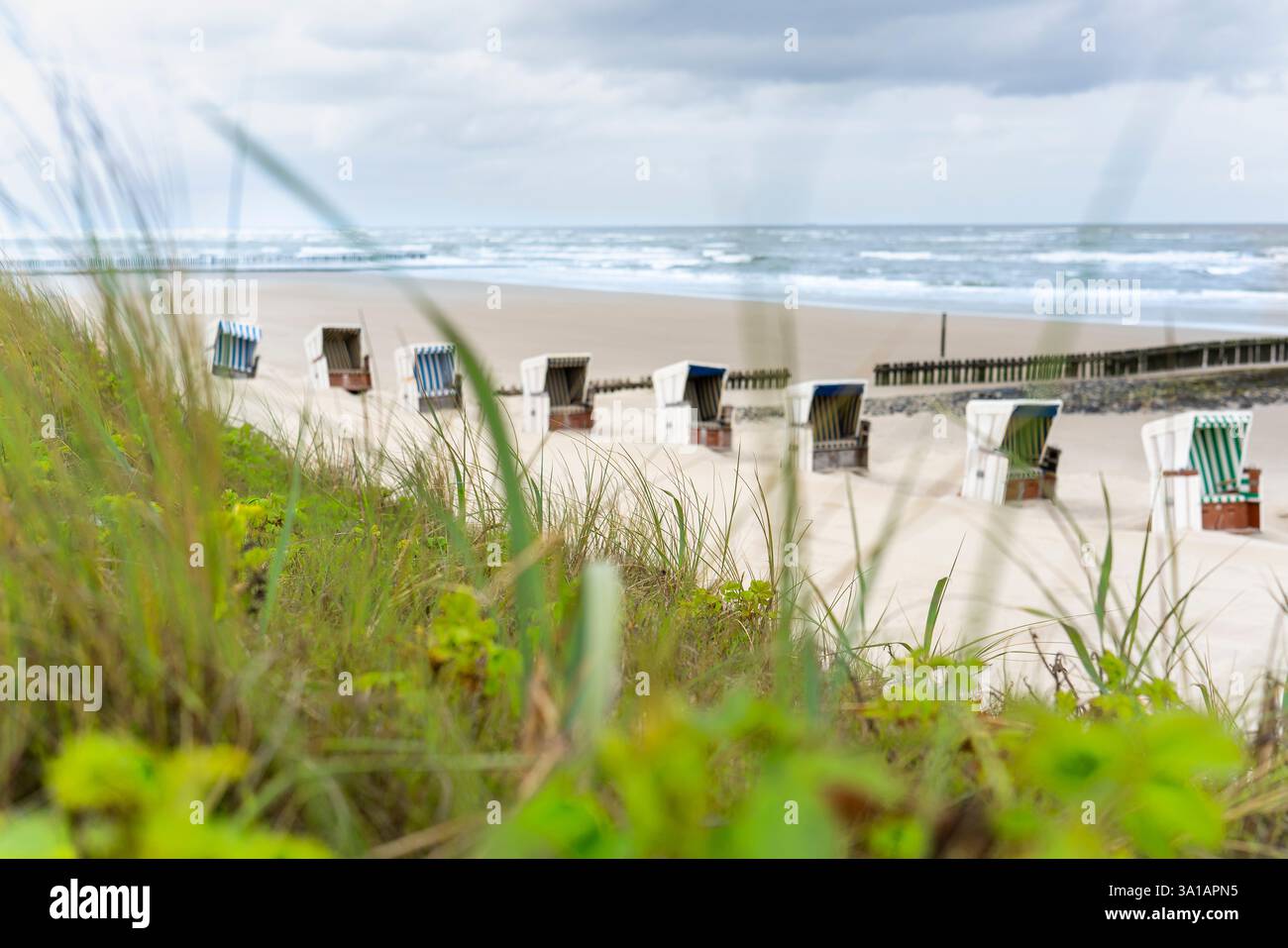 Beach in Wangerooge on the island of Wangerooge, East Frisia, North Sea ...