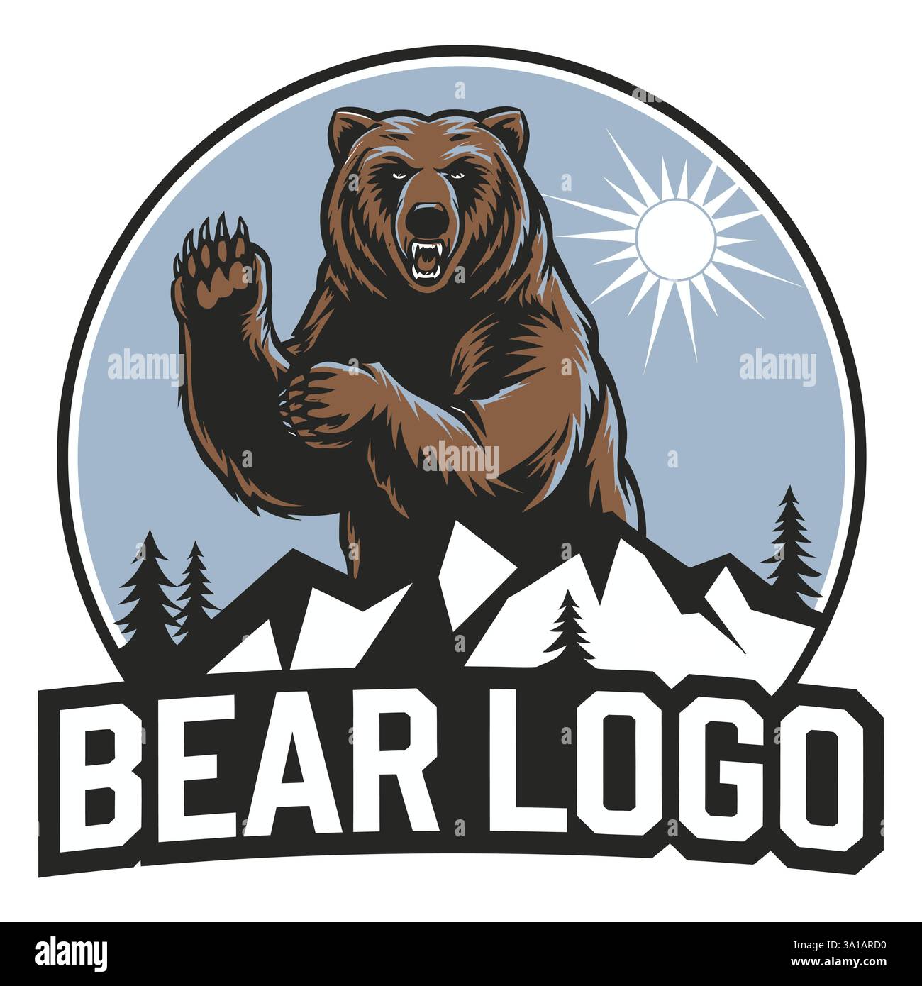Bear, Wildlife, Nature, Animal, Logo, Mascot, Emblem, Badge, Symbol ...