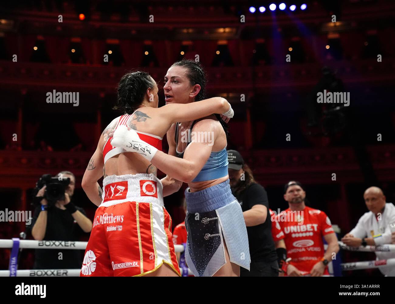 Raven Chapman (left) congratulates Karriss Artingstall following the ...