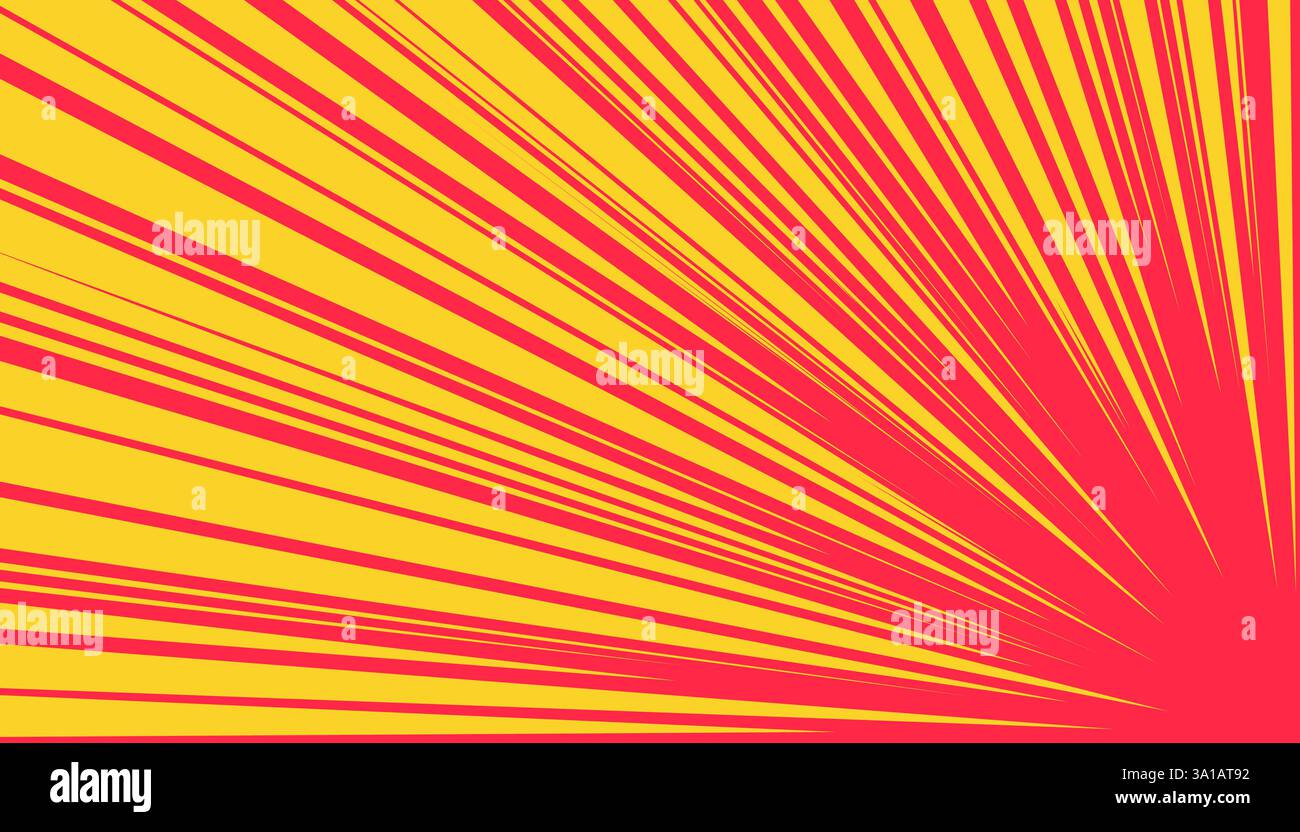 Fast moving speed lines in bright pop art style. Bold red, yellow and ...