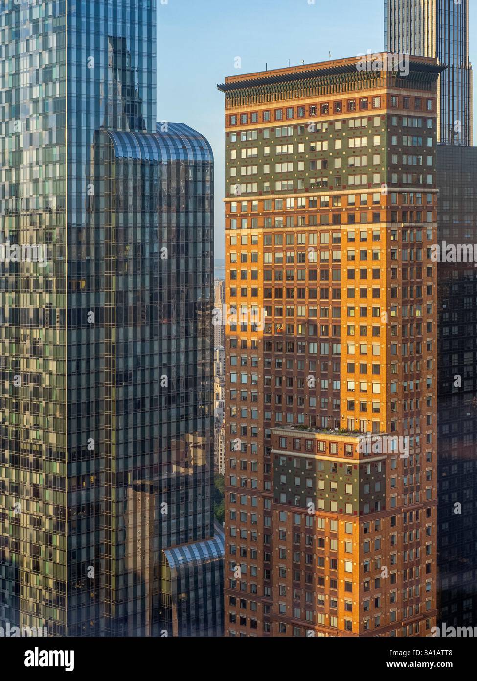 New York City, skyscrapers, Carnegie Hall Tower and ONE57 Tower Stock ...