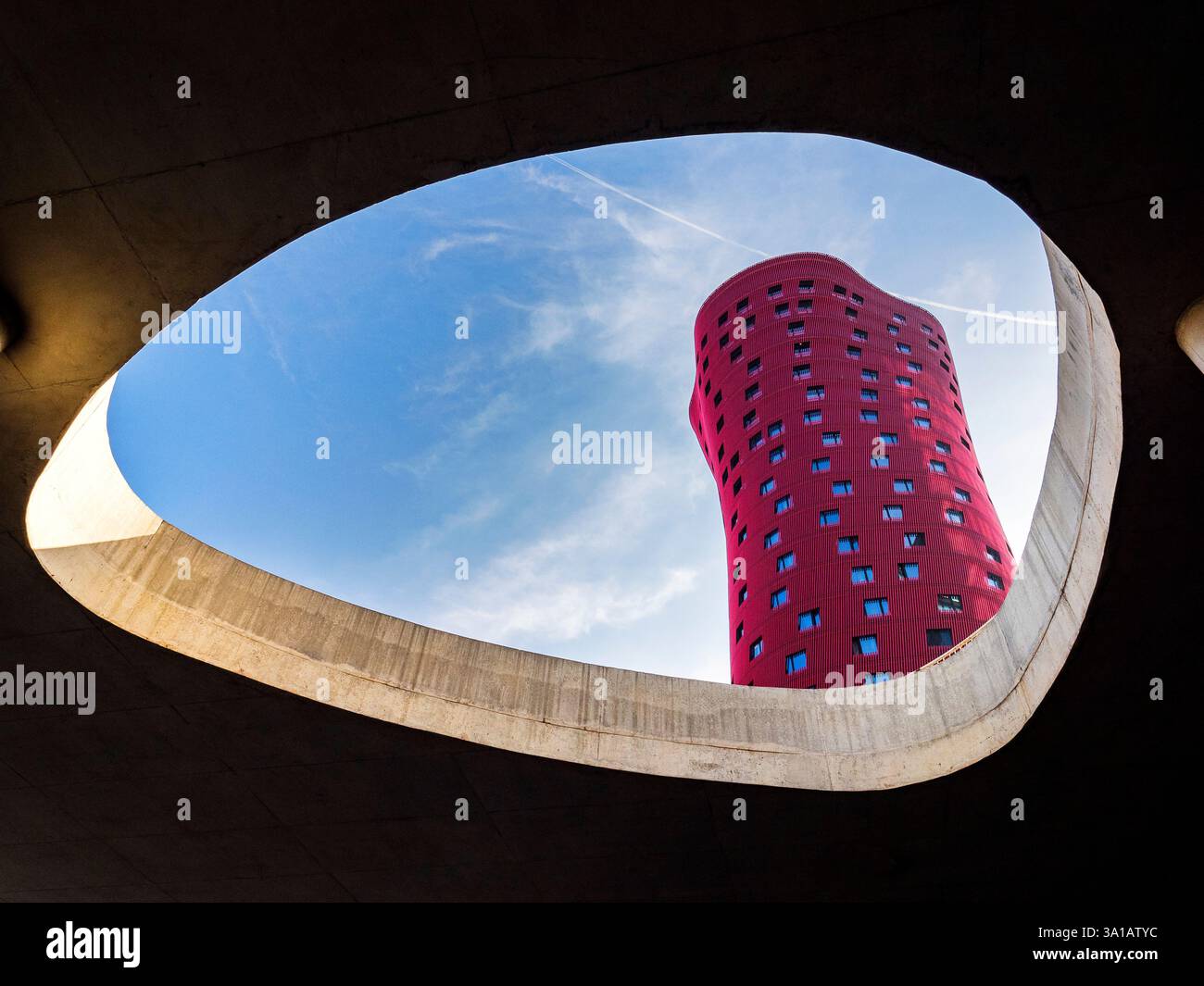 Facade of the Porta Fira hotel building designed by Japanese architect ...