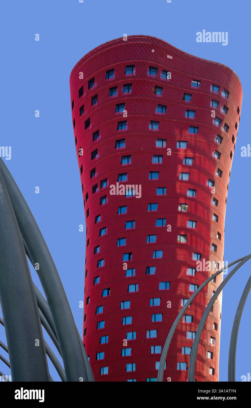 Facade of the Porta Fira hotel building designed by Japanese architect ...