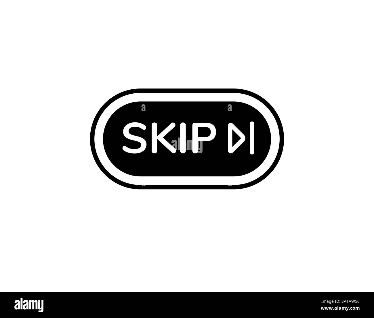 Playful skip button with bold text and simple design for interactive ...