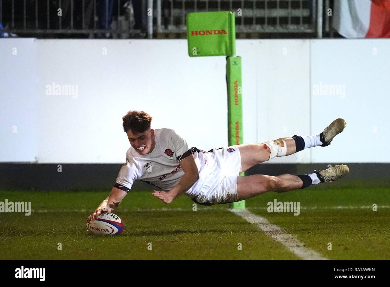 England's Jack Bracken scores his side's fifth try of the game during ...