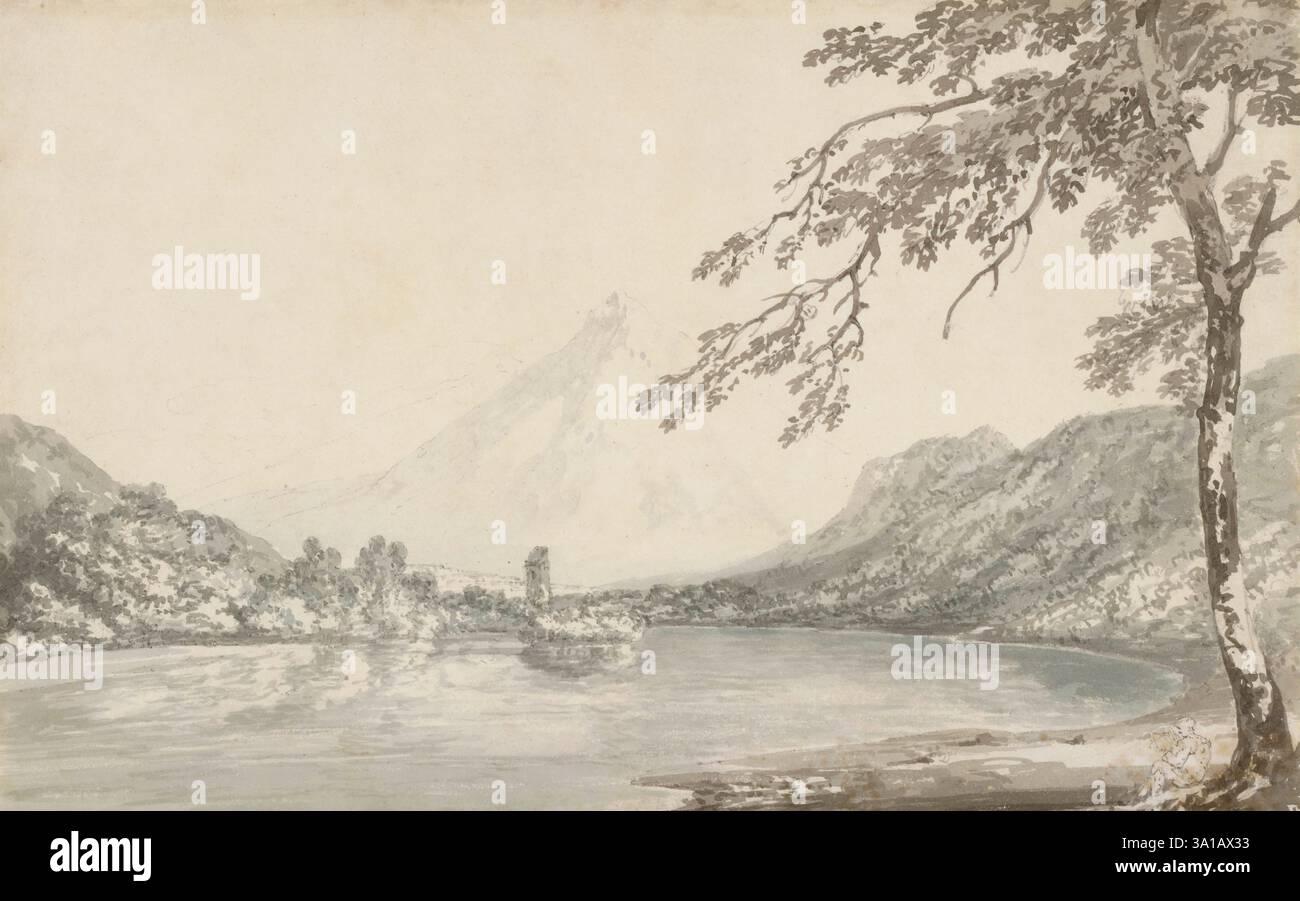 On the Aar between Unterseen and Lake of Brienz, 1794-1797 Stock Photo ...