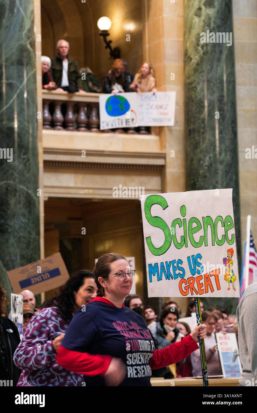 Madison, Wisconsin, USA. 7th Mar, 2025. Hundreds of protestors gathered ...