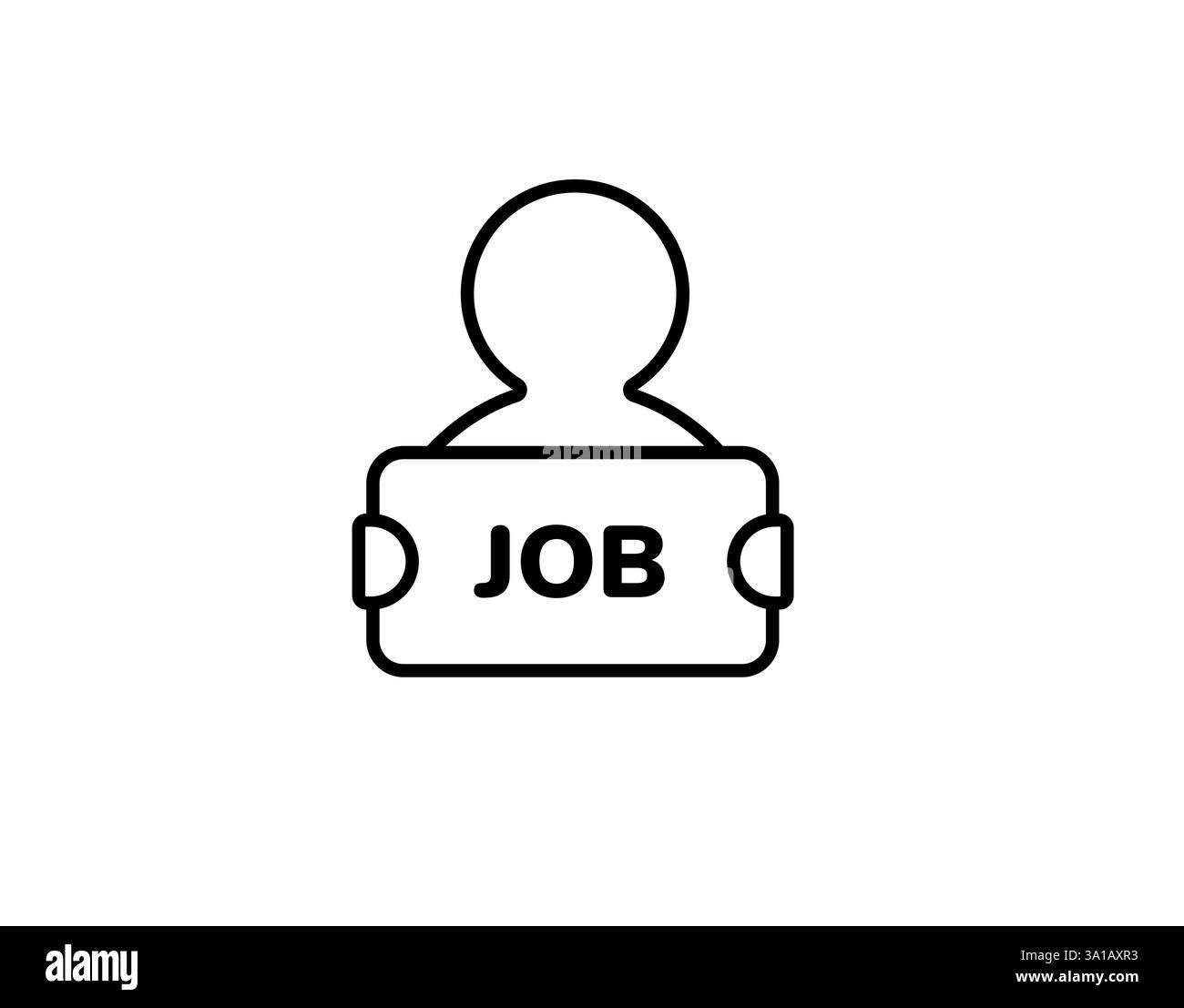 Person icon with badge design depicting a job role in a minimal and ...