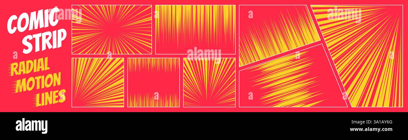 Bright energy burst with comic style radial flash set. Sunburst effect ...