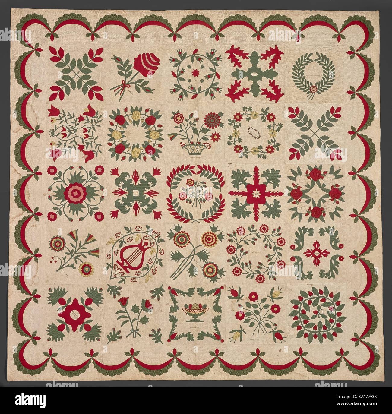 Eli Lilly Family Album Quilt, 1847 Stock Photo - Alamy