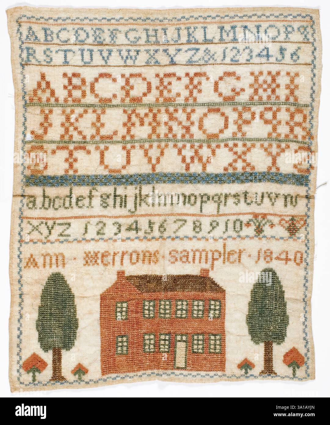 Sampler embroidered Cut Out Stock Images & Pictures - Alamy