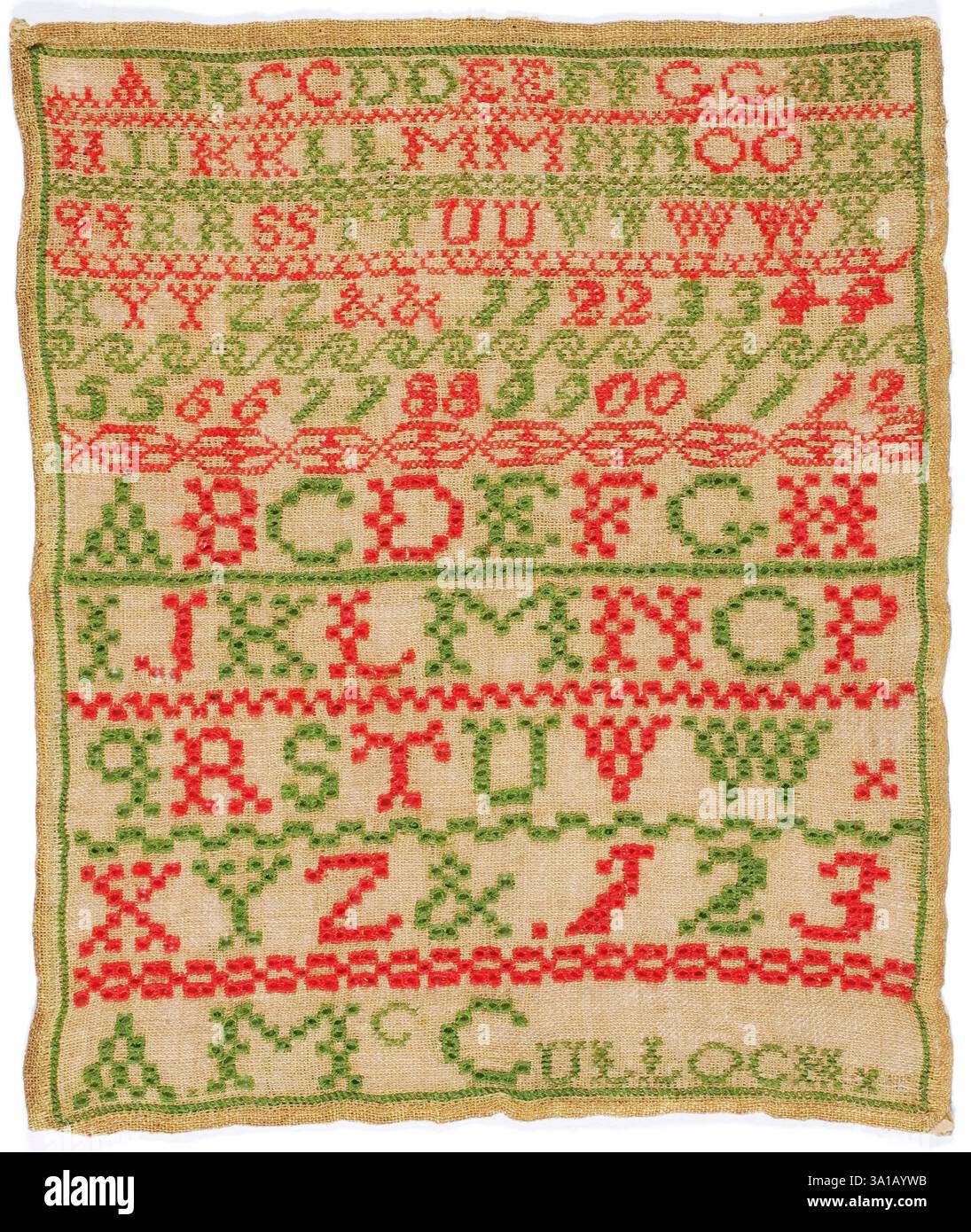Sampler embroidered Cut Out Stock Images & Pictures - Alamy