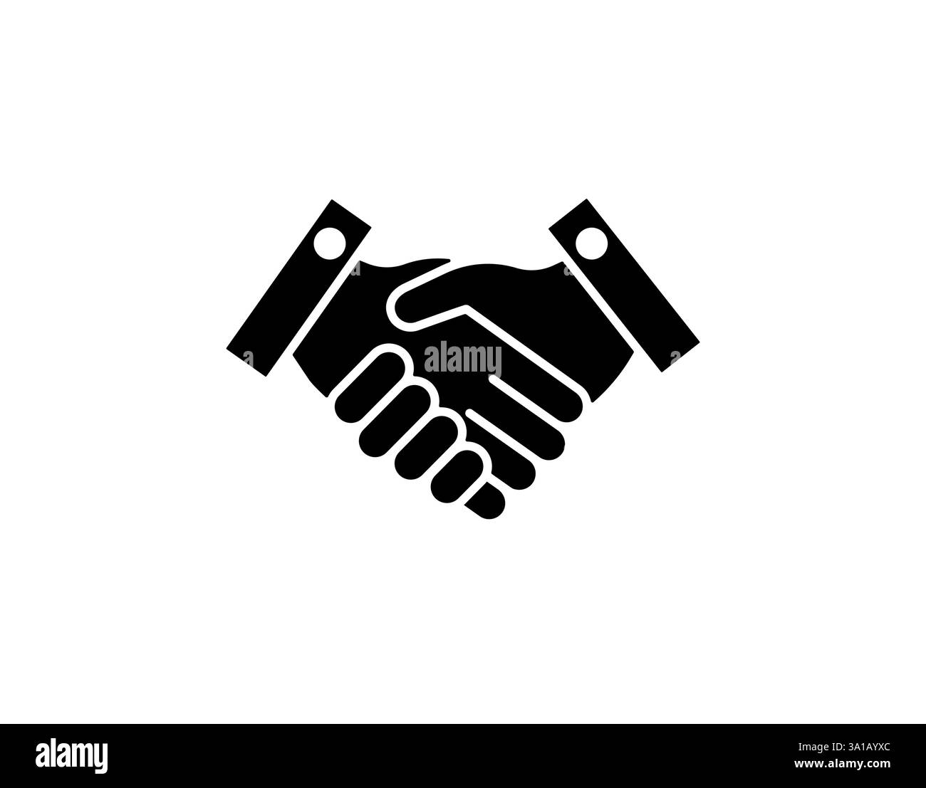Icon symbolizing a handshake agreement or partnership in black and ...