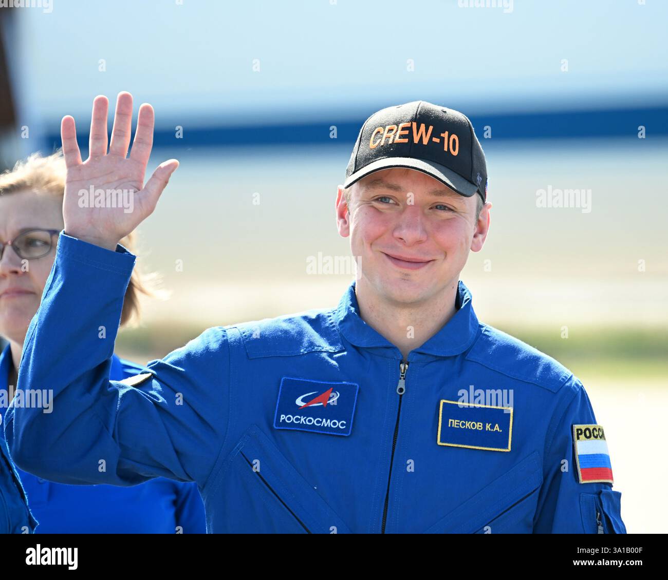 Members of the SpaceX NASA Crew-10 mission arrive at the Kennedy Space ...