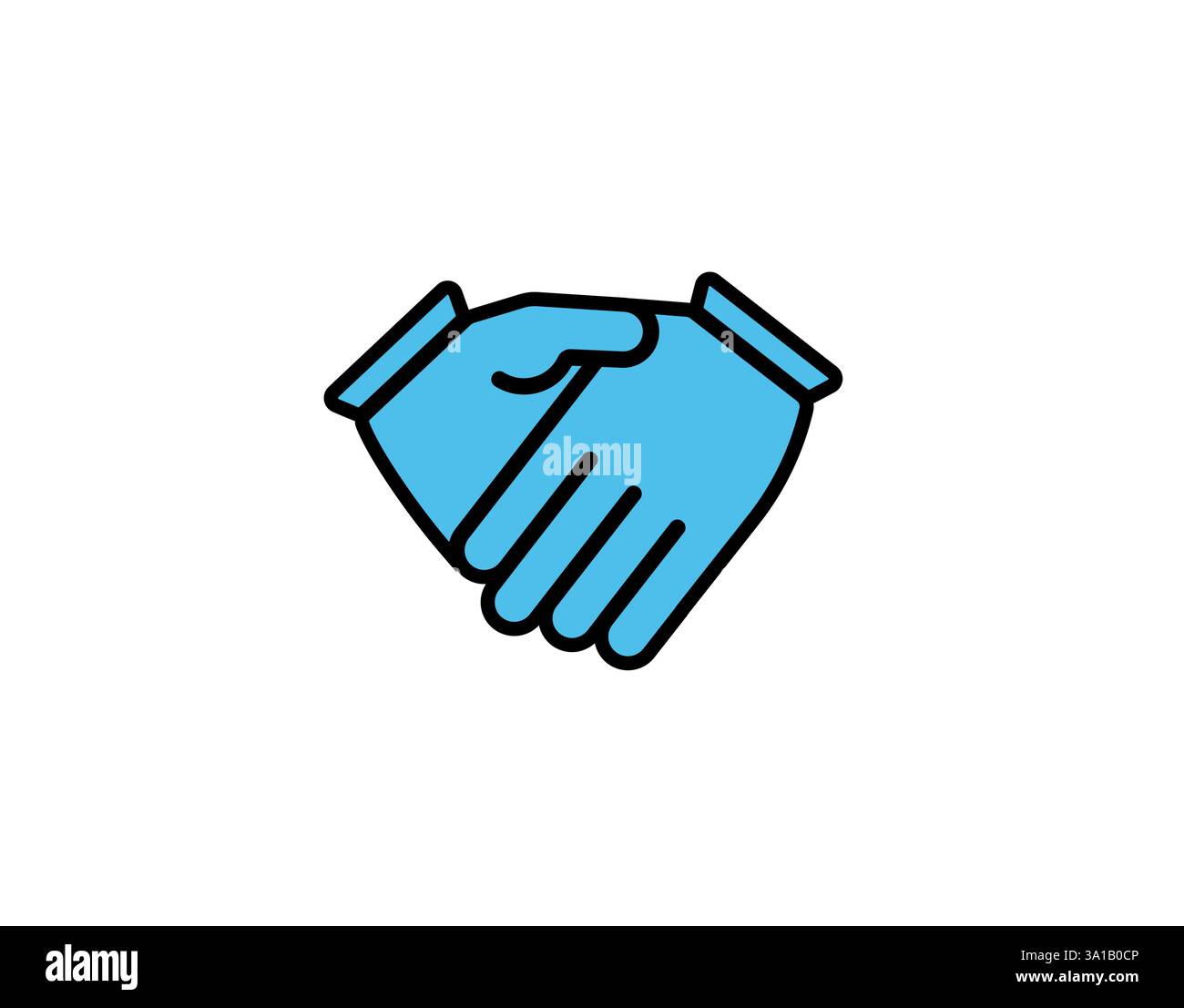 Two blue gloves clasped in a firm handshake symbolizing unity and cooperation Stock Vector Image ...