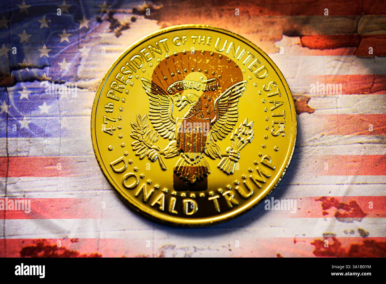 Photomontage, coin for the inauguration of Donald Trump as 47th ...