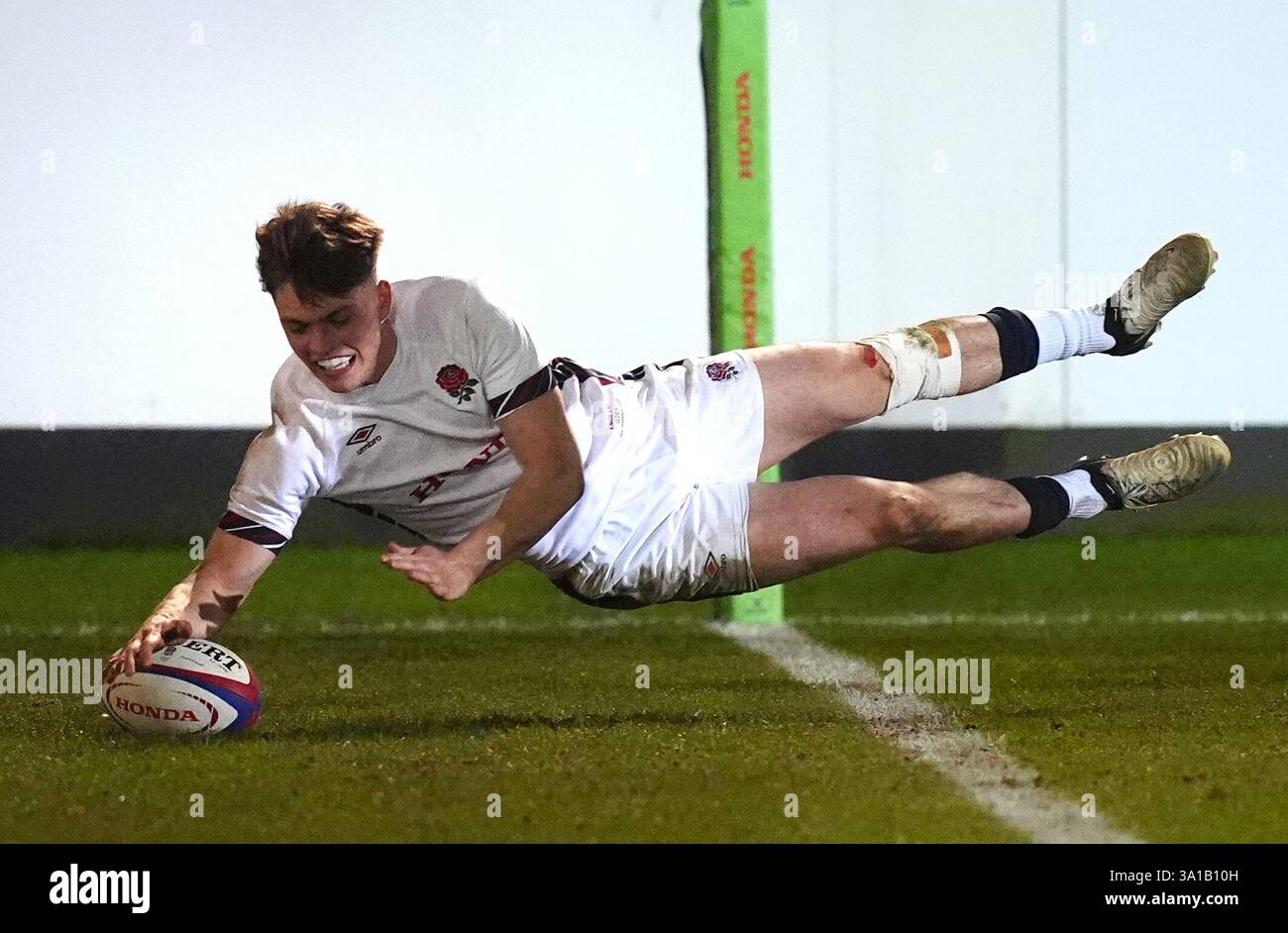 England's Jack Bracken scores his side's fifth try of the game during ...