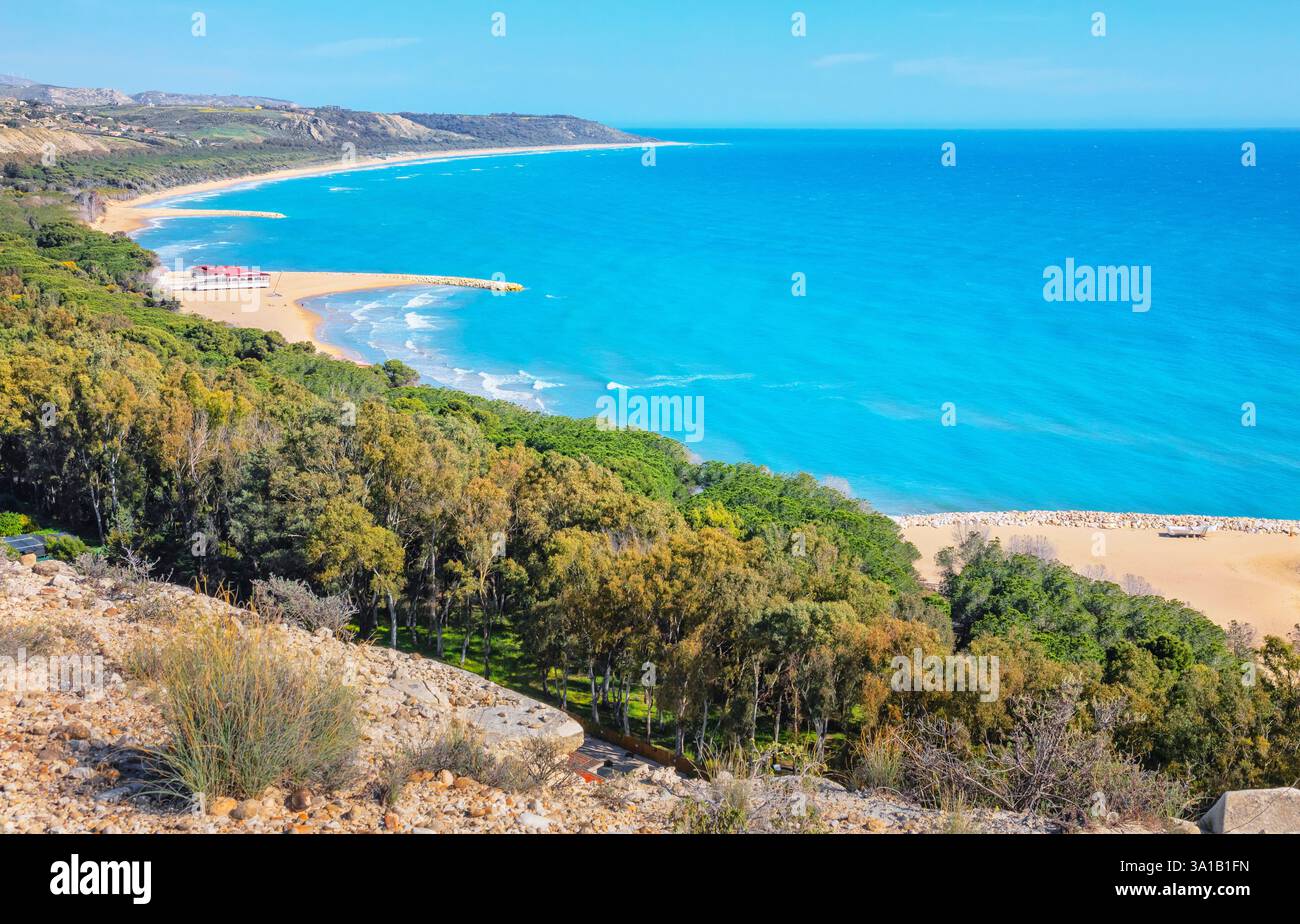 Eraclea Minoa beach, elevated view, Cattolica Eraclea, Agrigento ...