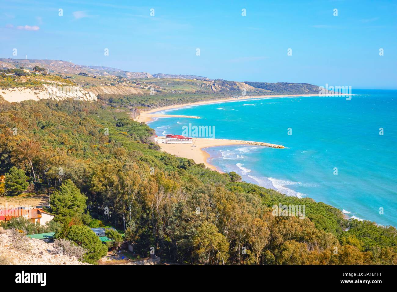 Eraclea Minoa beach, elevated view, Cattolica Eraclea, Agrigento ...